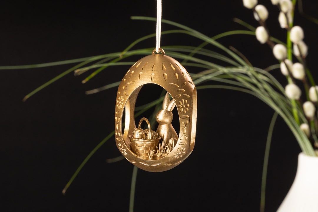 Easter Egg Easter Bunny Easter Bush Egg Gold and Various Other Colors ...