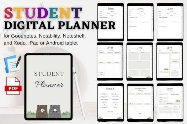 Digital Student Planner for Goodnotes, Notability, Noteshelf, and Xodo ...