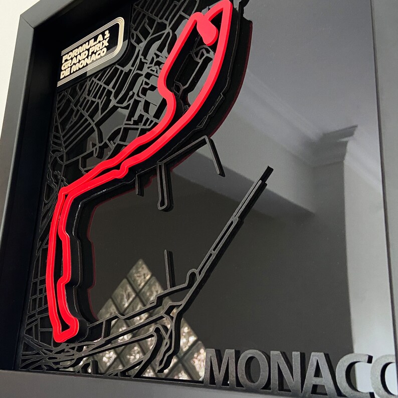 Monaco Circuit Map Frame I Wall Art - Etsy