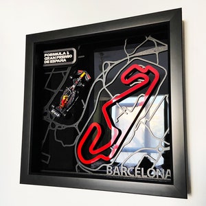 Barcelona Circuit Map and Formula 1 Car Frame - Etsy