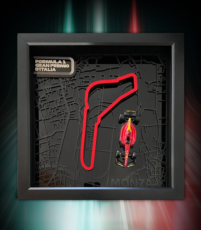Monza Circuit Map and F1 Car, Frame - Etsy