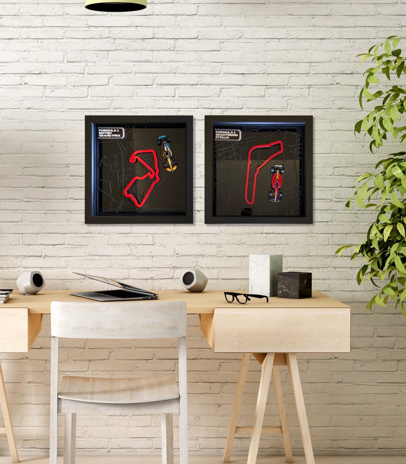 Silverstone Circuit Map and F1 Car Frame - Etsy