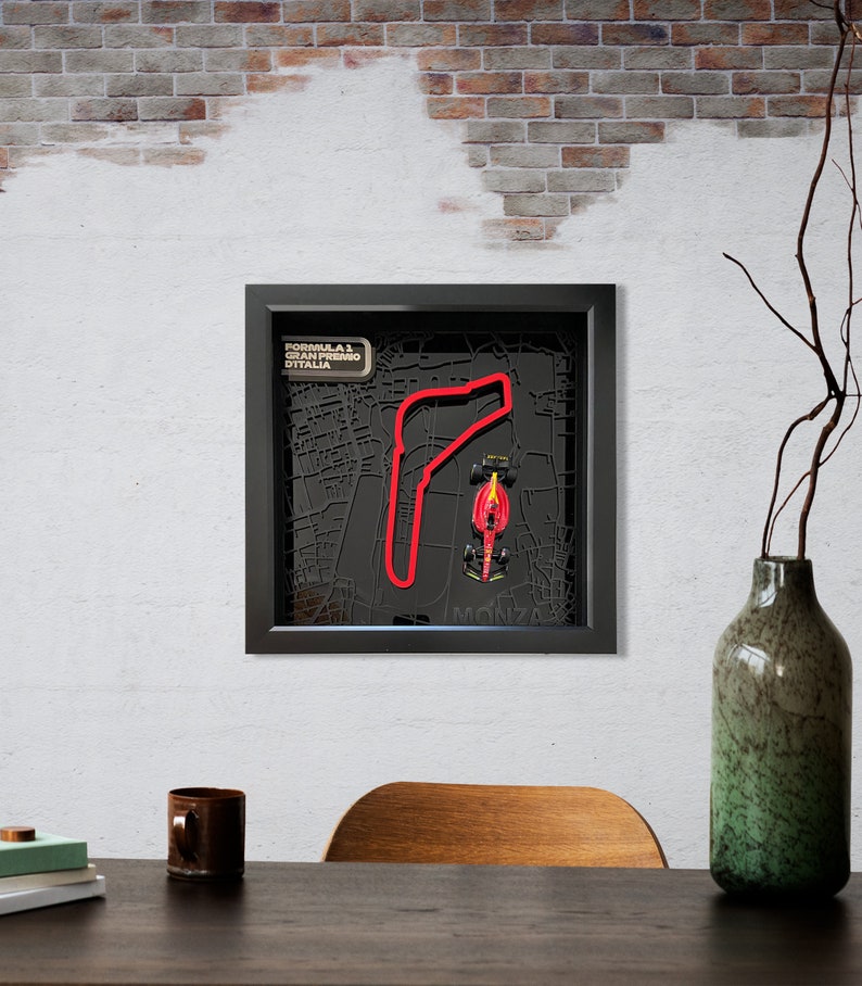 Monza Circuit Map and F1 Car, Frame - Etsy