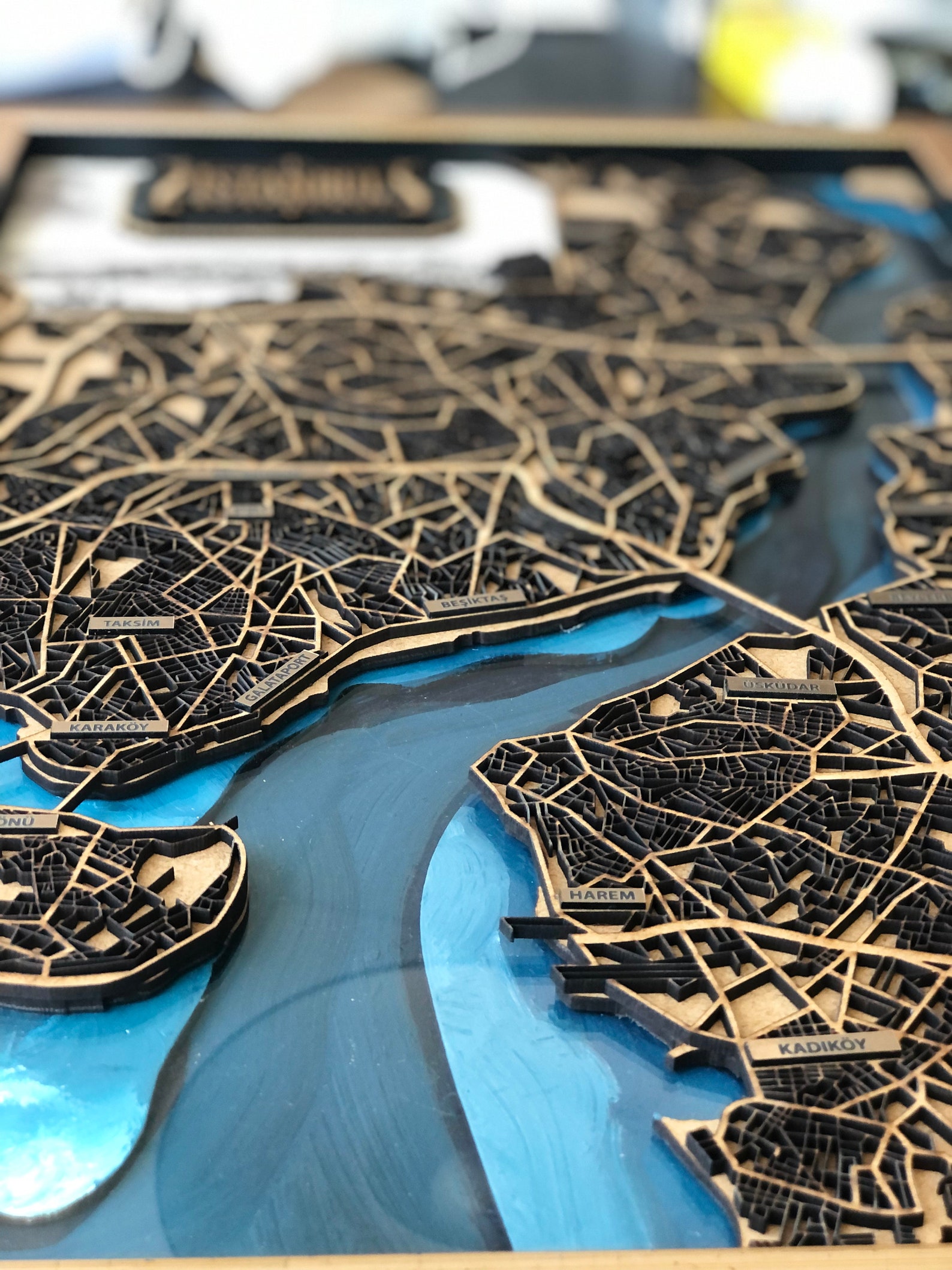 City Wood Map Laser Cut Custom Istanbul Map Streets City - Etsy Canada