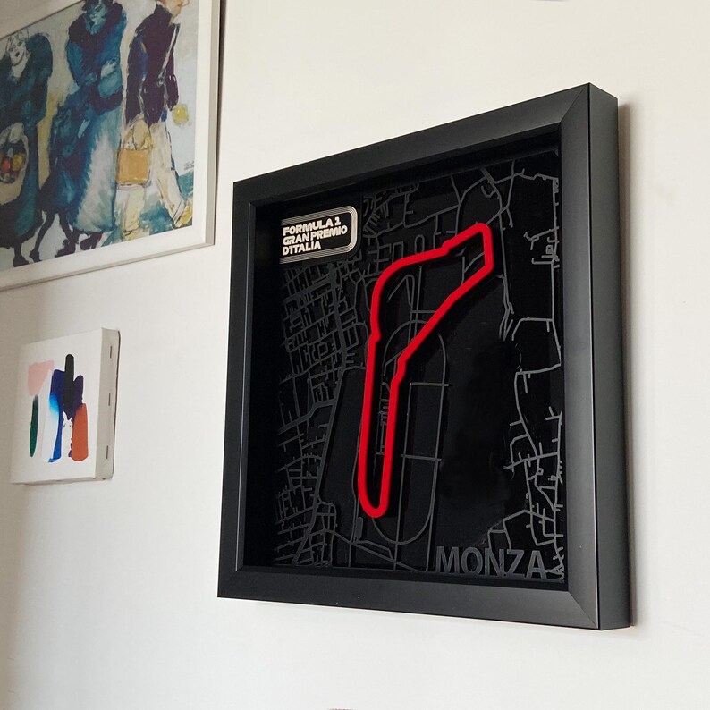 Monza Circuit Map Frame I Wall Art - Etsy