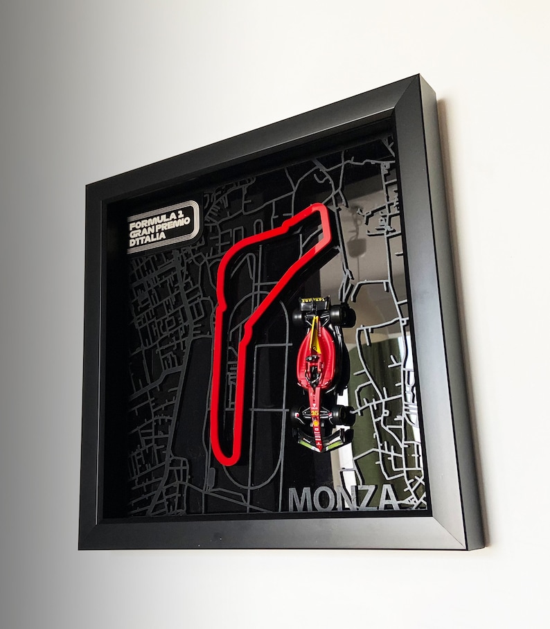 Monza Circuit Map and F1 Car, Frame - Etsy