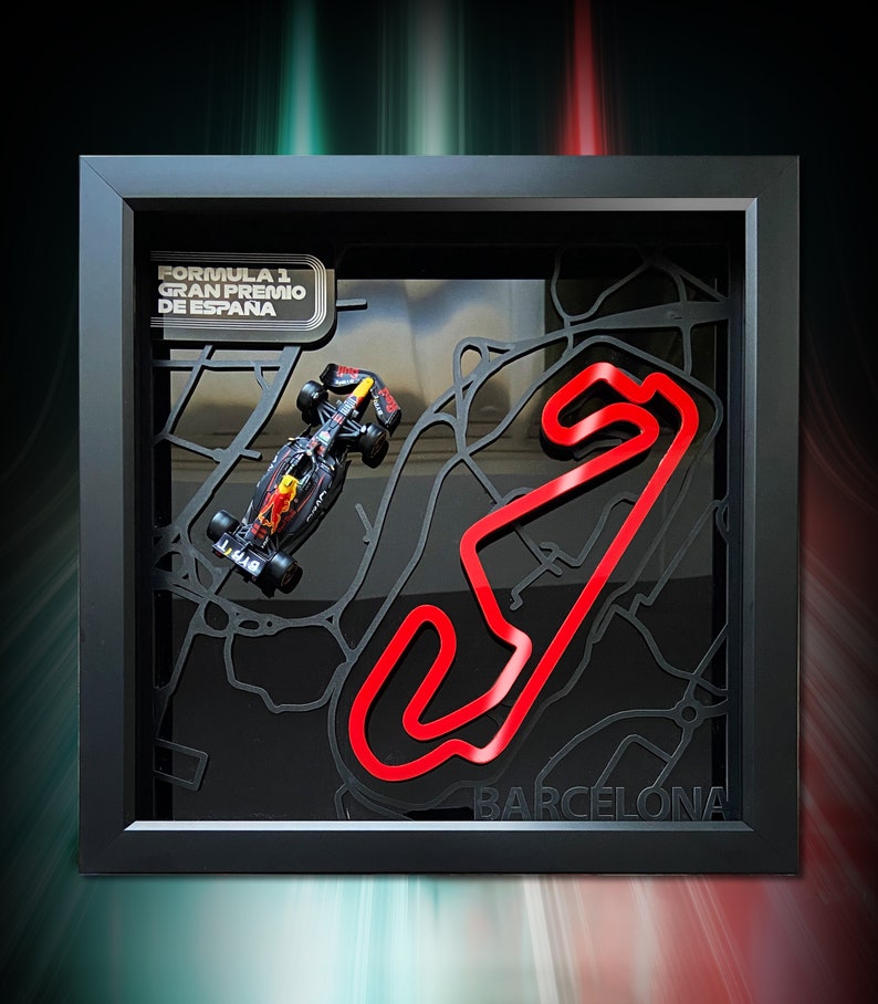 Barcelona Circuit Map and Formula 1 Car Frame - Etsy