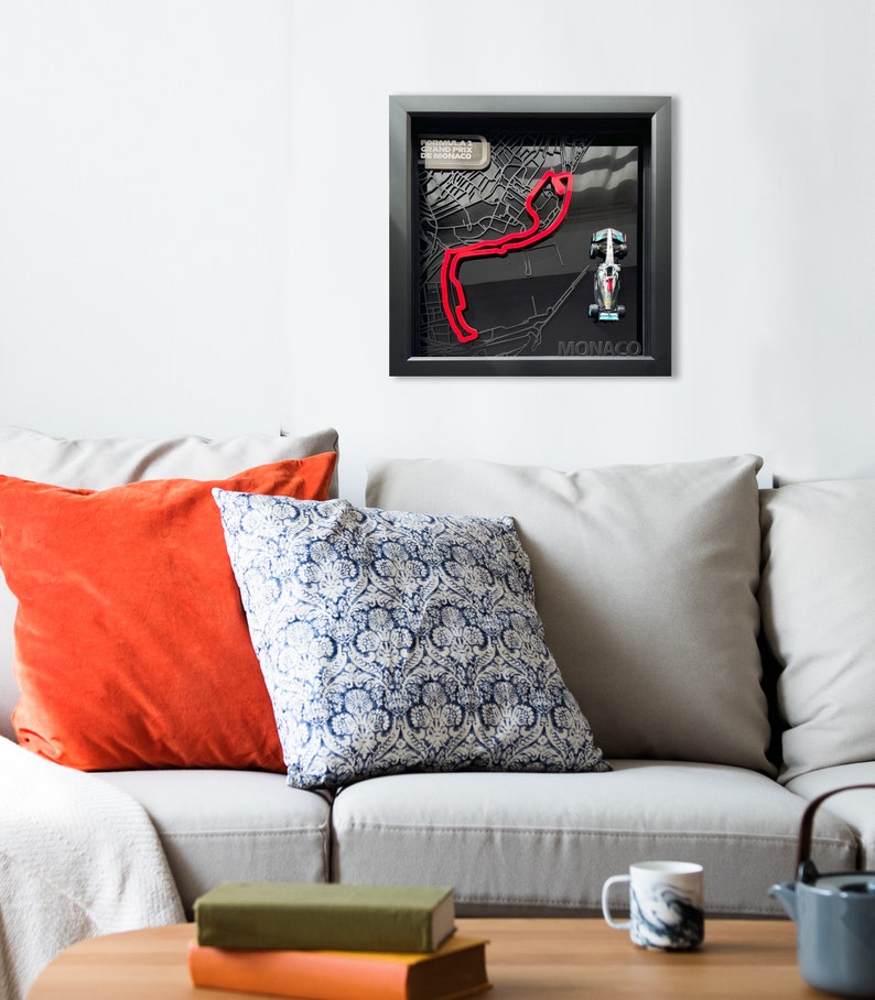 Monaco Circuit Map and Formula 1 Car Frame - Etsy
