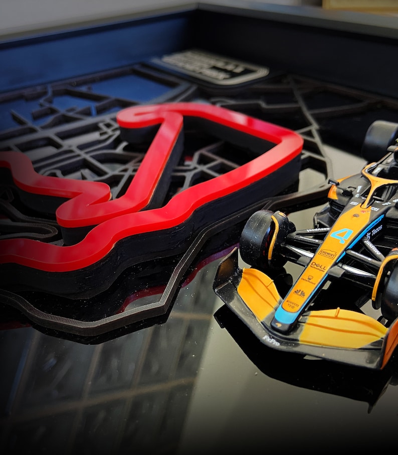 Silverstone Circuit Map and F1 Car Frame - Etsy