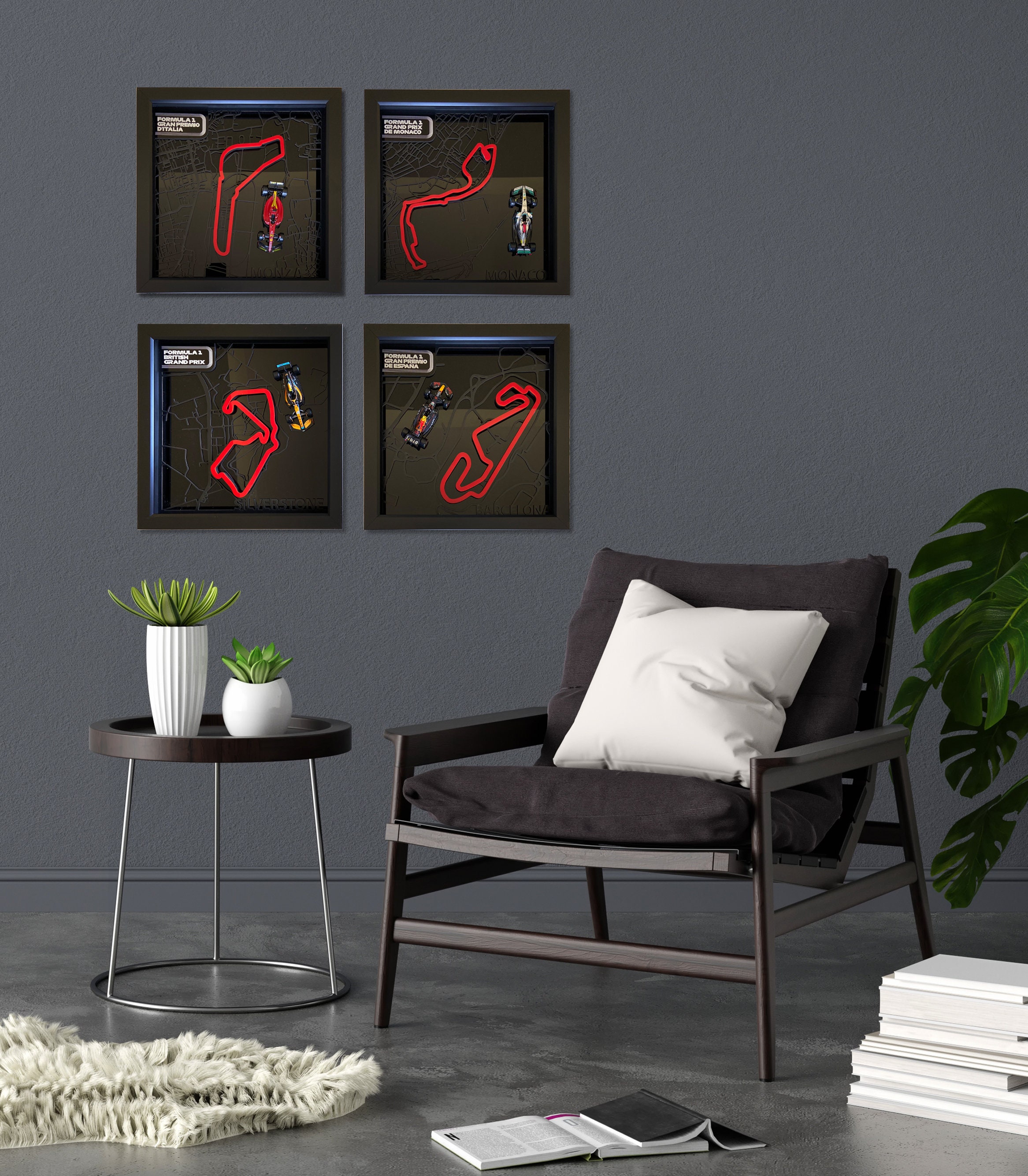Monza Circuit Map and F1 Car, Frame - Etsy