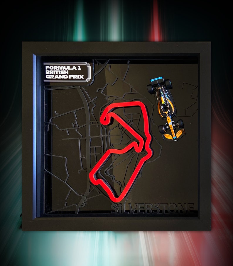 Silverstone Circuit Map and F1 Car Frame - Etsy