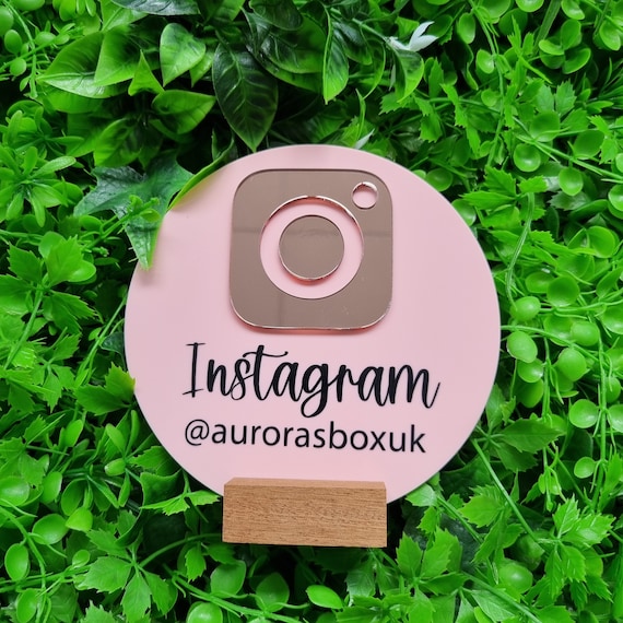 Business Social Media Acrylic Round Sign Instagram Business - Etsy