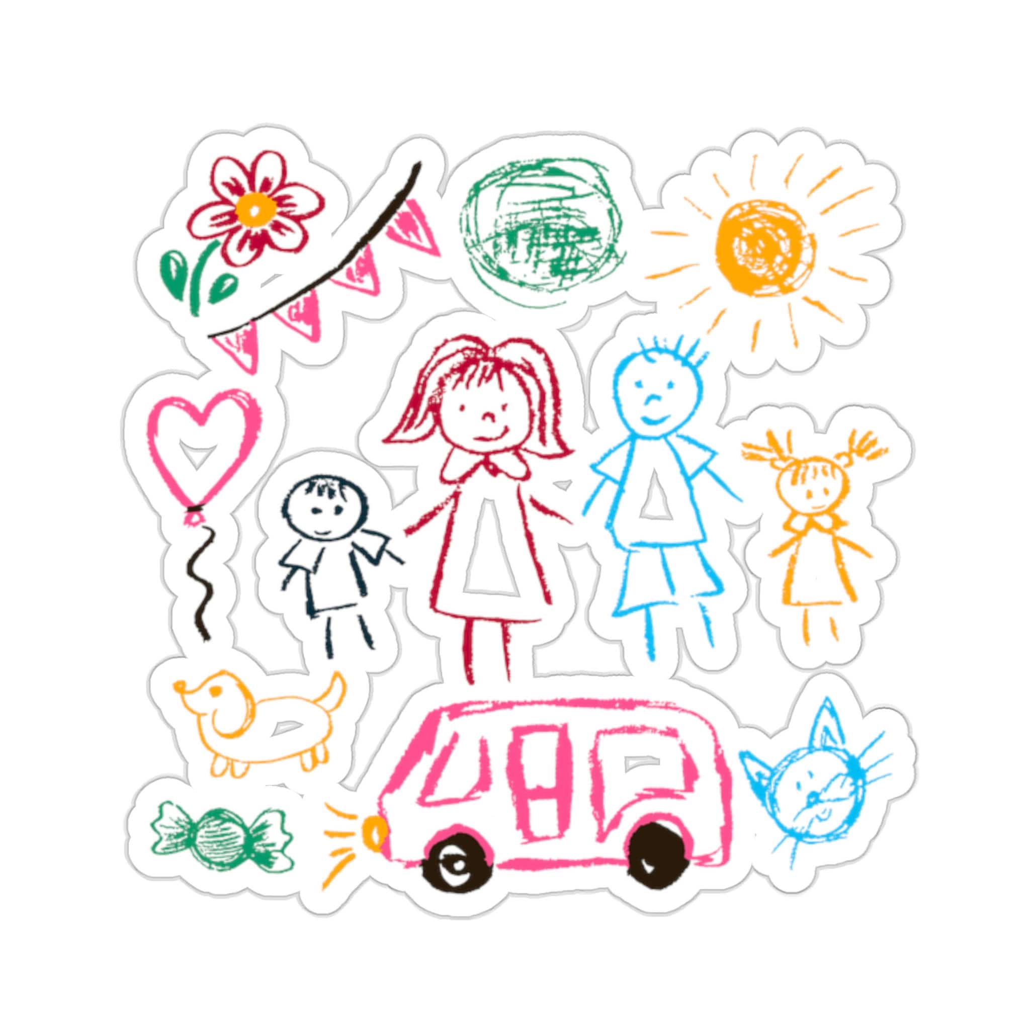Turn Your Kids' Art Into Stickers, Custom Kids Drawings on Stickers ...