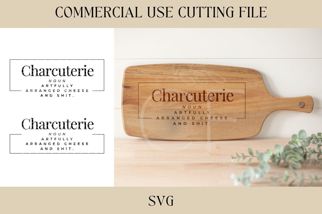 Charcuterie Noun Artfully Arranged Cheese Board Designs SVG, Tray SVG ...