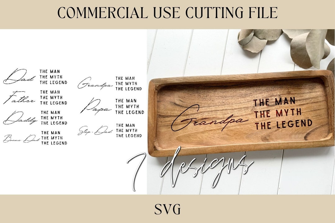 Dad Man Myth Legend Catch All Tray Designs SVG | Key Tray | Digital ...