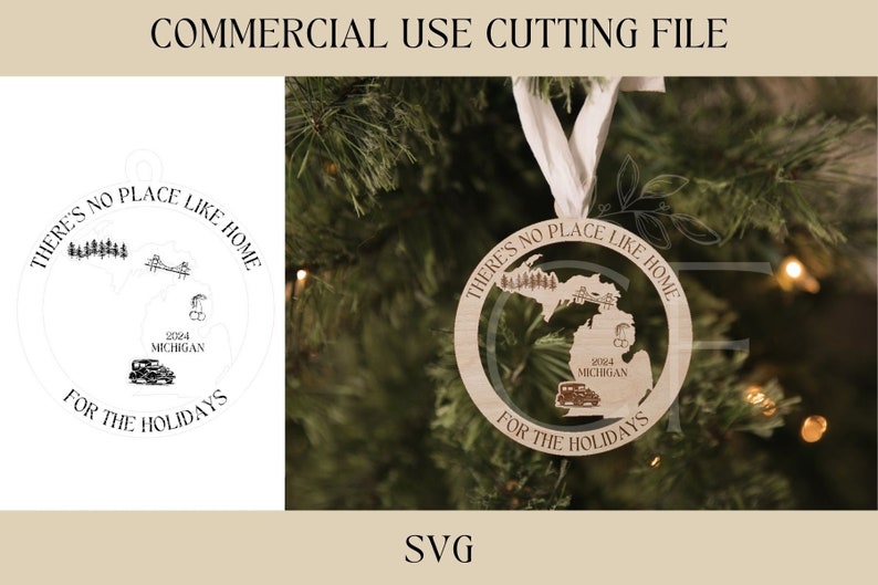 Michigan State Christmas Ornaments SVG | Souvenir Gift SVG | Digital ...