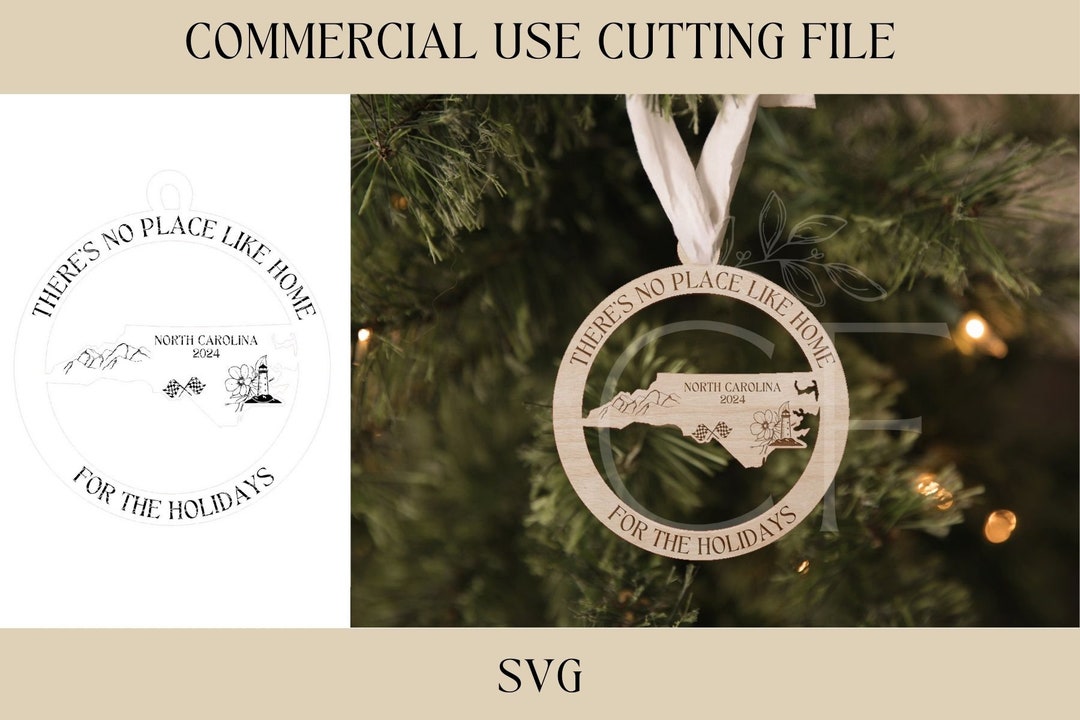 North Carolina State Christmas Ornaments SVG | Souvenir Gift SVG ...