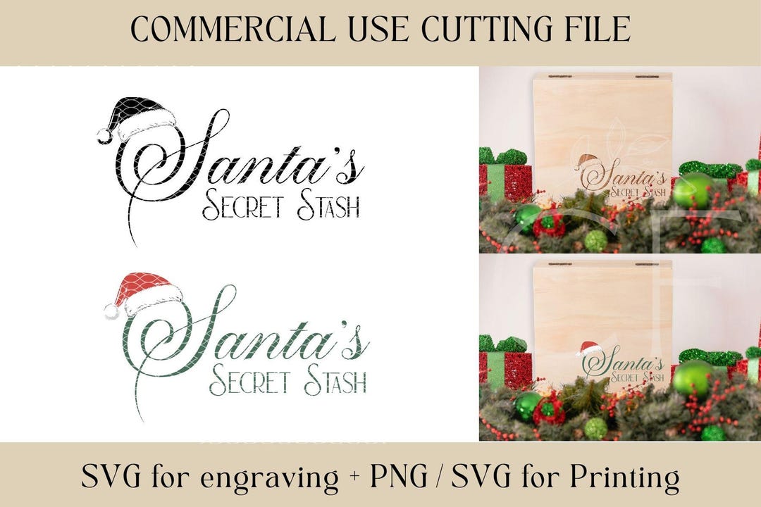 Santas Secret Stash, Christmas Memory SVG, Christmas Eve Box, Digital ...