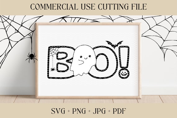 Boo With Ghost SVG Halloween SVG PNG Fall Sign Cut File - Etsy