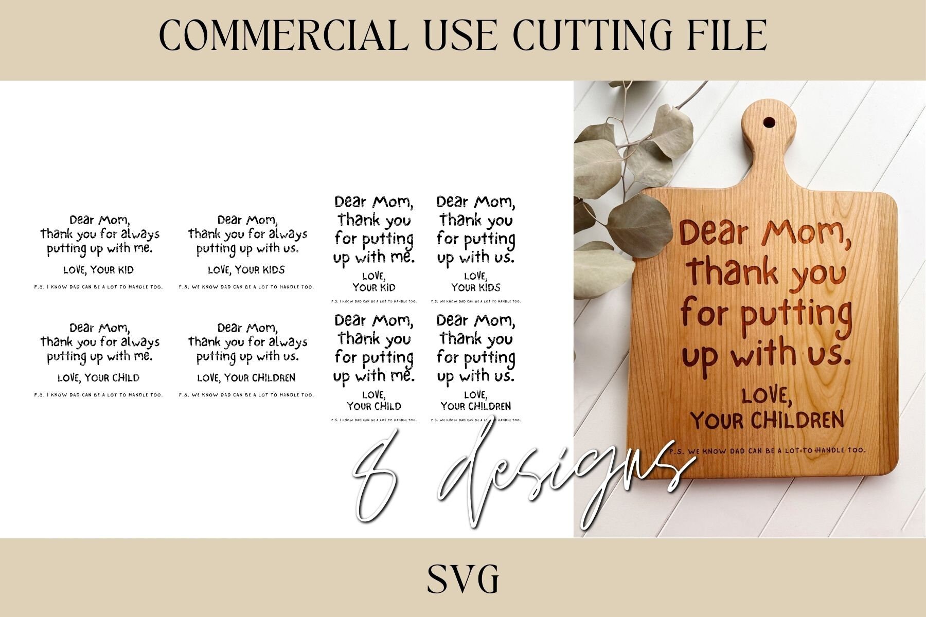 Dear Mom Catch All Tray Designs SVG | Key Tray | Digital Download ...
