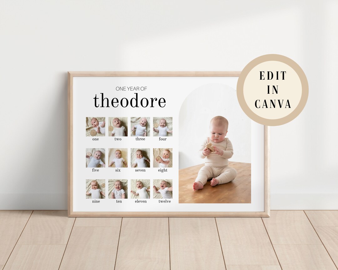 My First Year Template | Arch | Minimalist Editable Template Canva ...