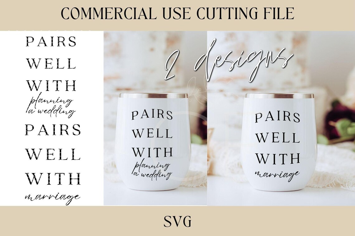 Pairs Well With Marriage SVG | Digital Download | Laser File | Wedding ...