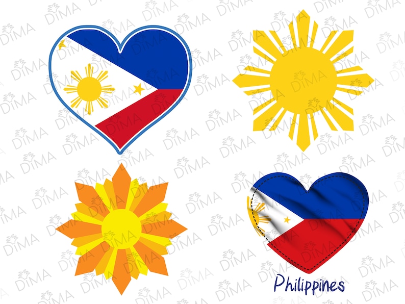 Philippines Flag & Sun Art Bundle: Filipino Banner (SVG, PNG) - Etsy