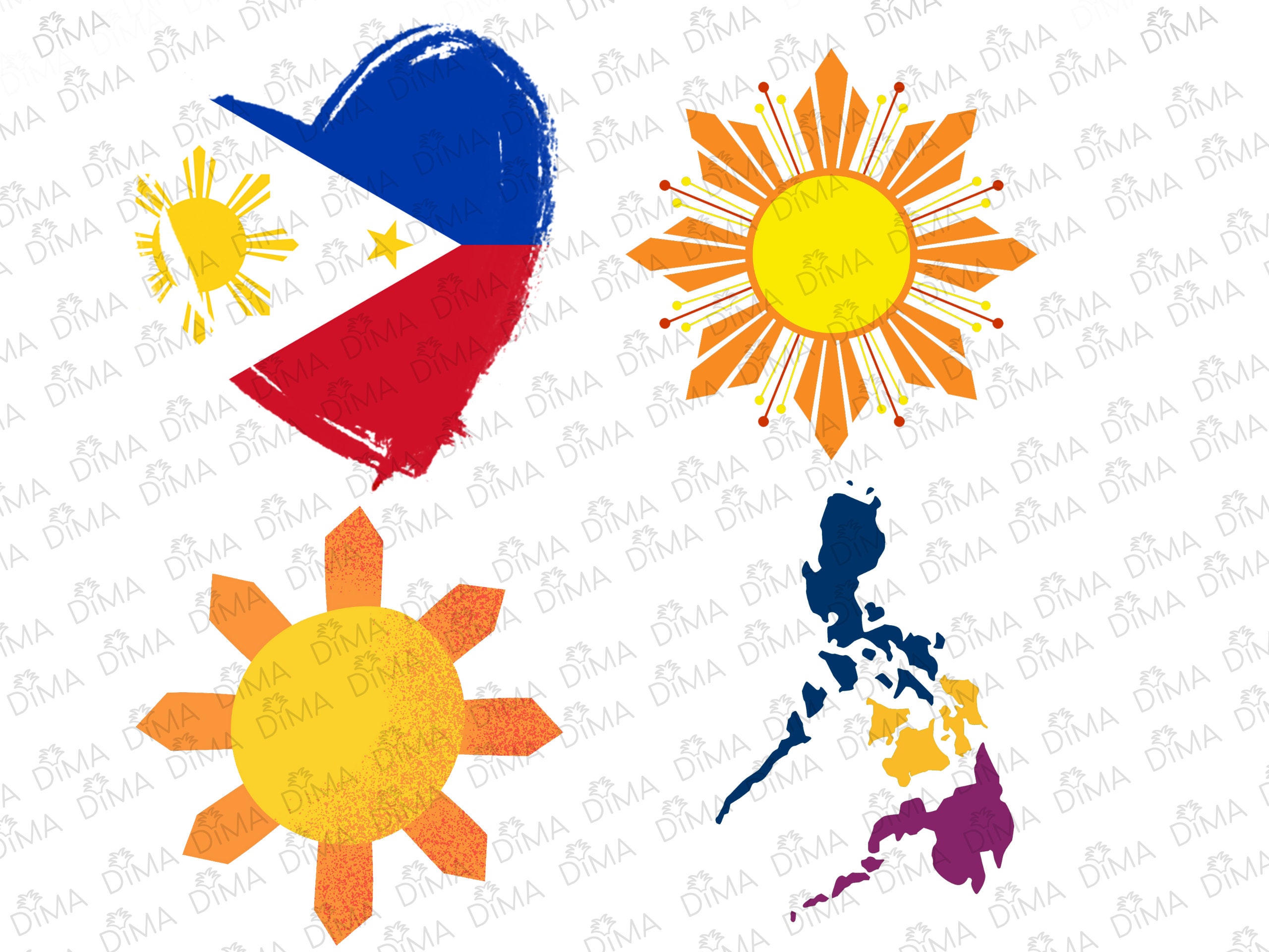 Philippine Flag Sun And Stars