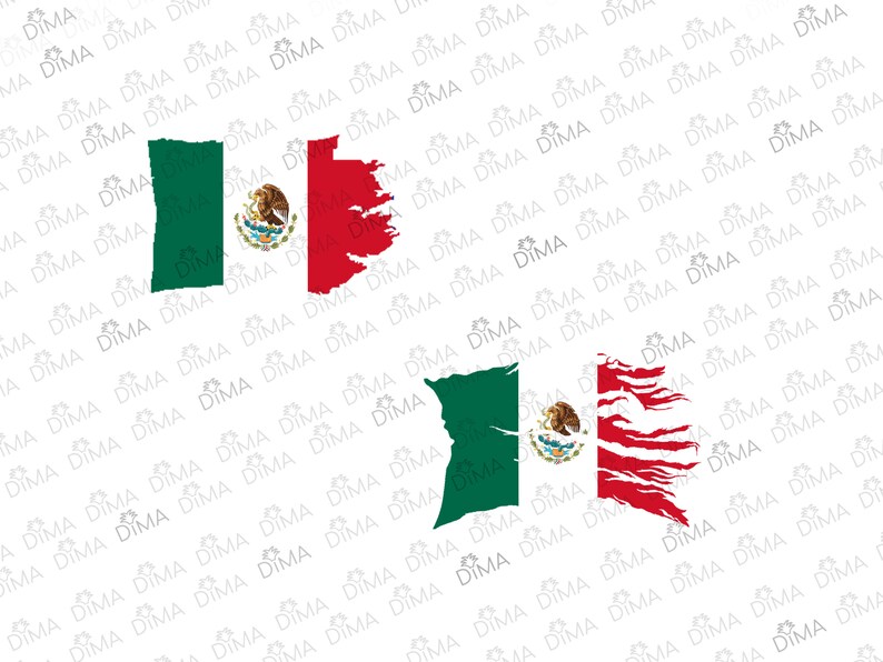 Broken Mexico Flag Bundle (5), Mexico National Country Banner, Bandera ...