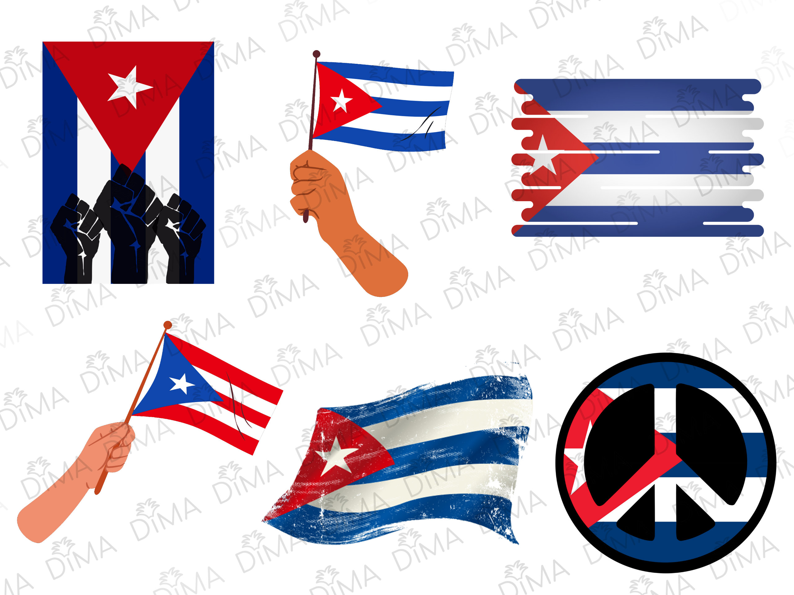 Cuba Flag Bundle 6 Cuba National Country Banner Bandera De - Etsy