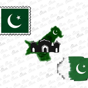 Pakistan Flag Bundle: Crescent Moon and Star (SVG PNG DXF) - Etsy