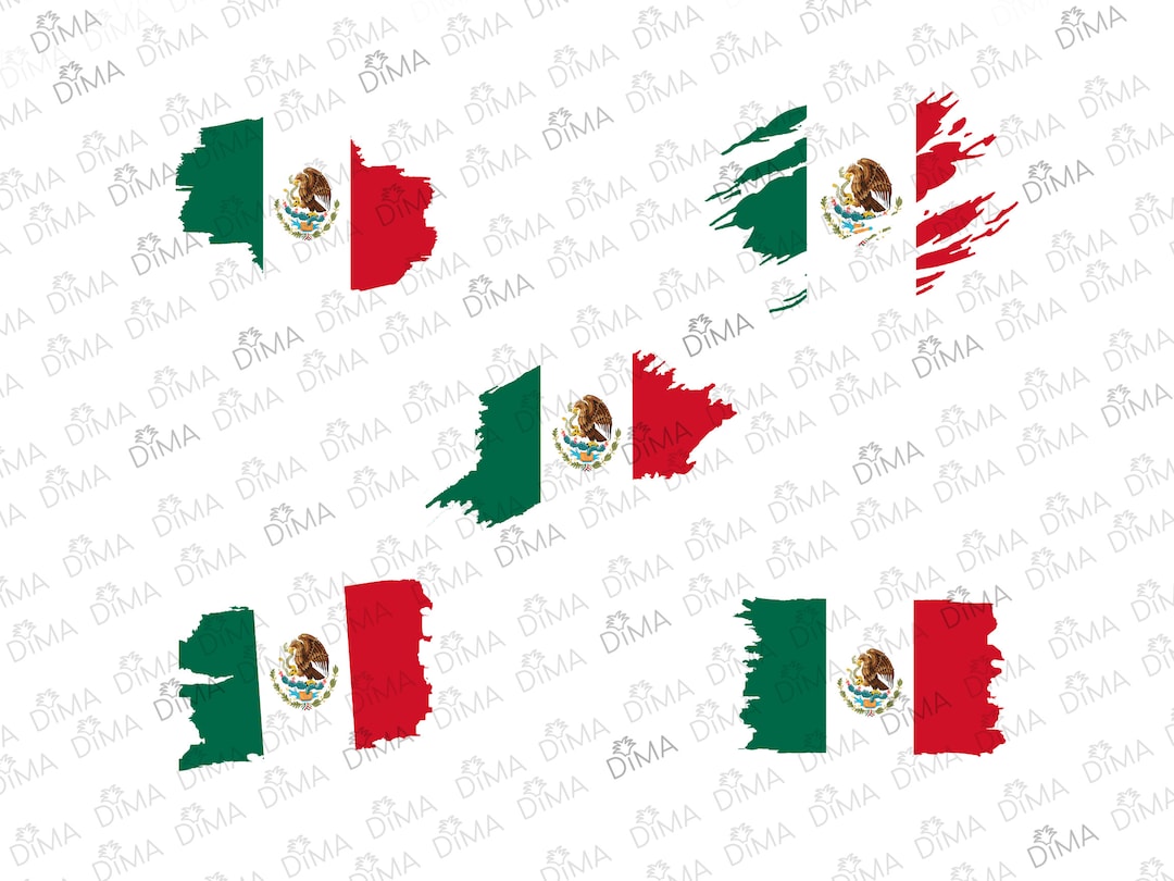 Broken Mexico Flag Bundle (5), Mexico National Country Banner, Bandera ...