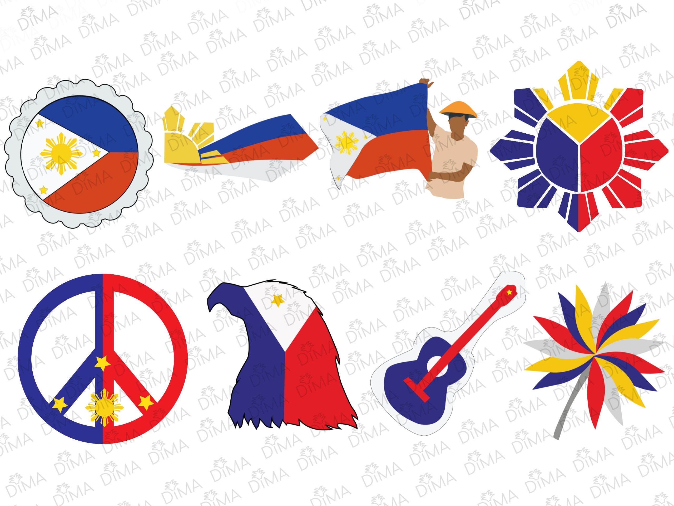 Philippines Flag Bundle (8), Philippines National Country Banner ...