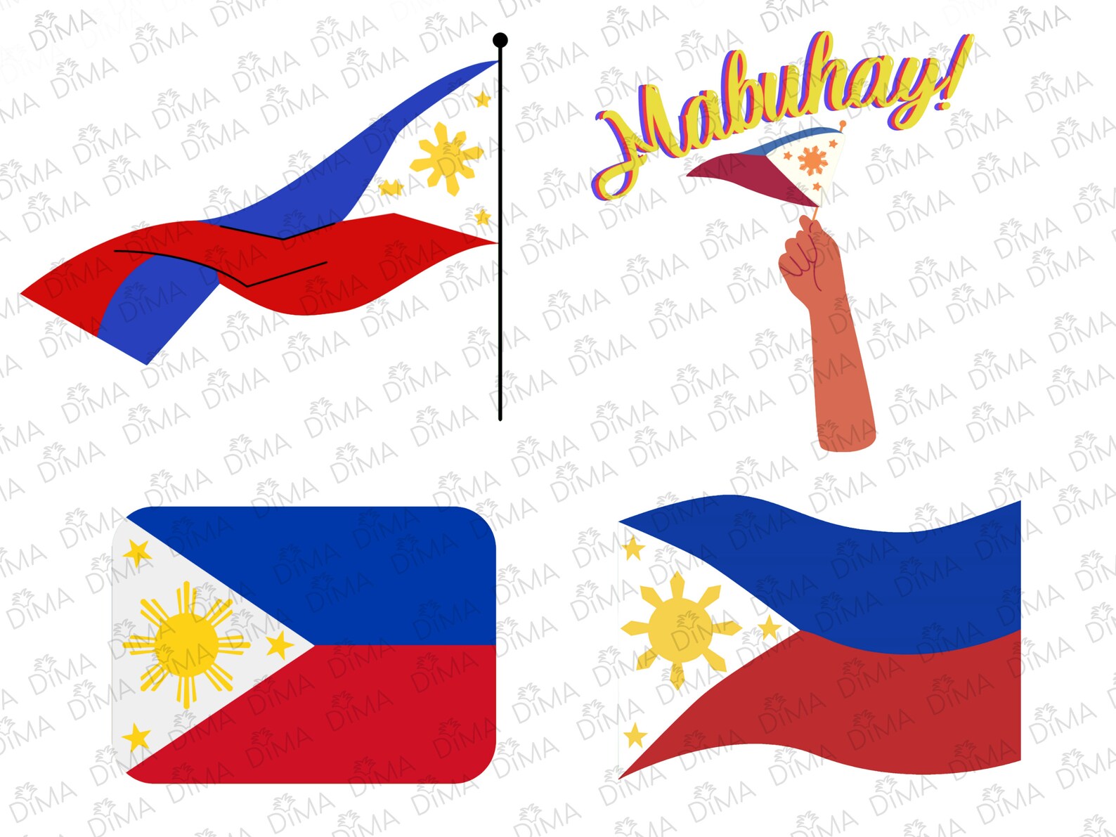 Philippines Flag Holding Bundle (8), Philippines National Country ...