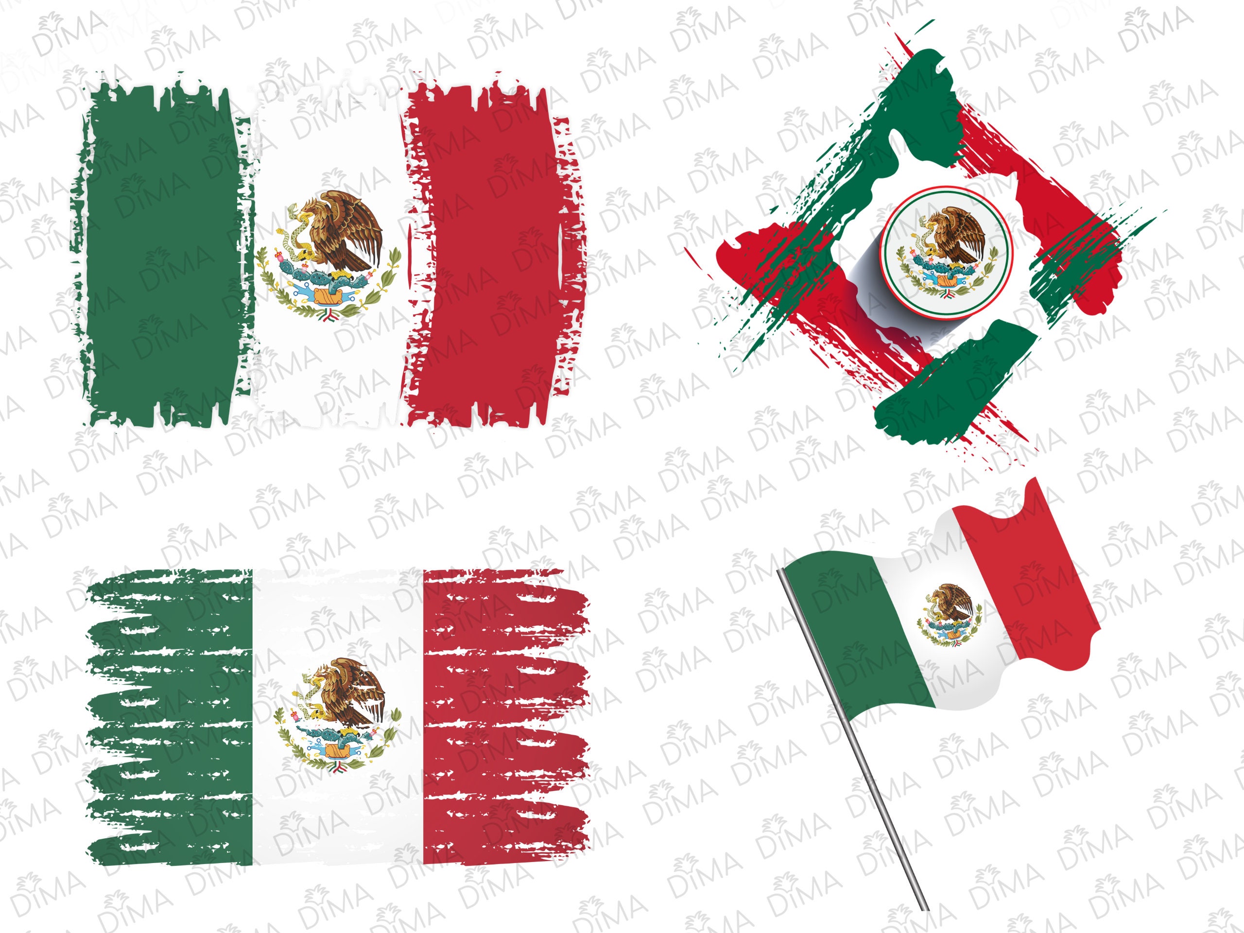 Mexico Flag Bundle: National Banner, SVG DXF PNG (digital Download) - Etsy