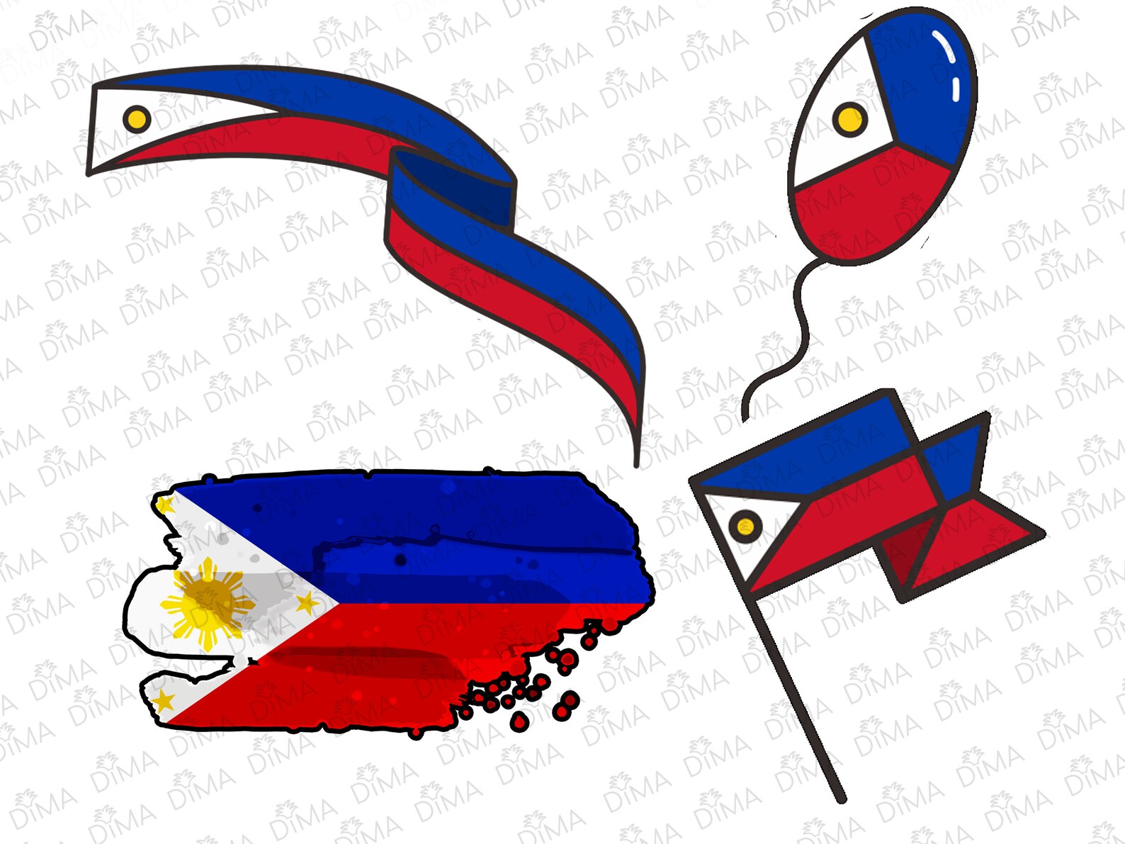 Philippines Flag Holding Bundle (4), Philippines National Country ...