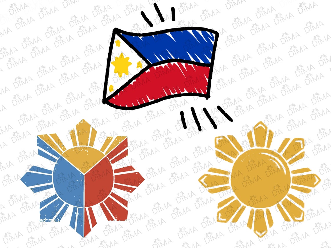 Philippines Flag, Sun and Map Bundle (7), Philippines National Country ...