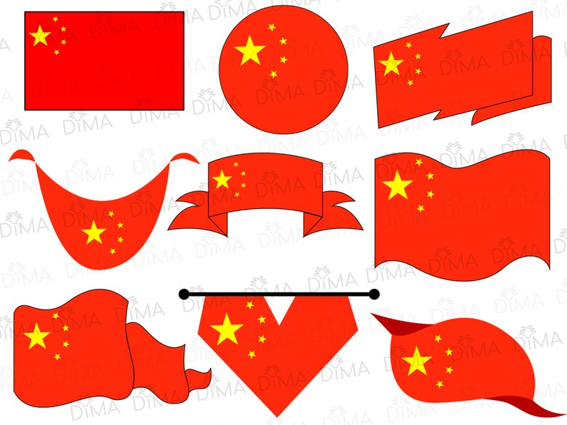 China Flag Bundle (16), China National Country Banner, Five-star Red ...