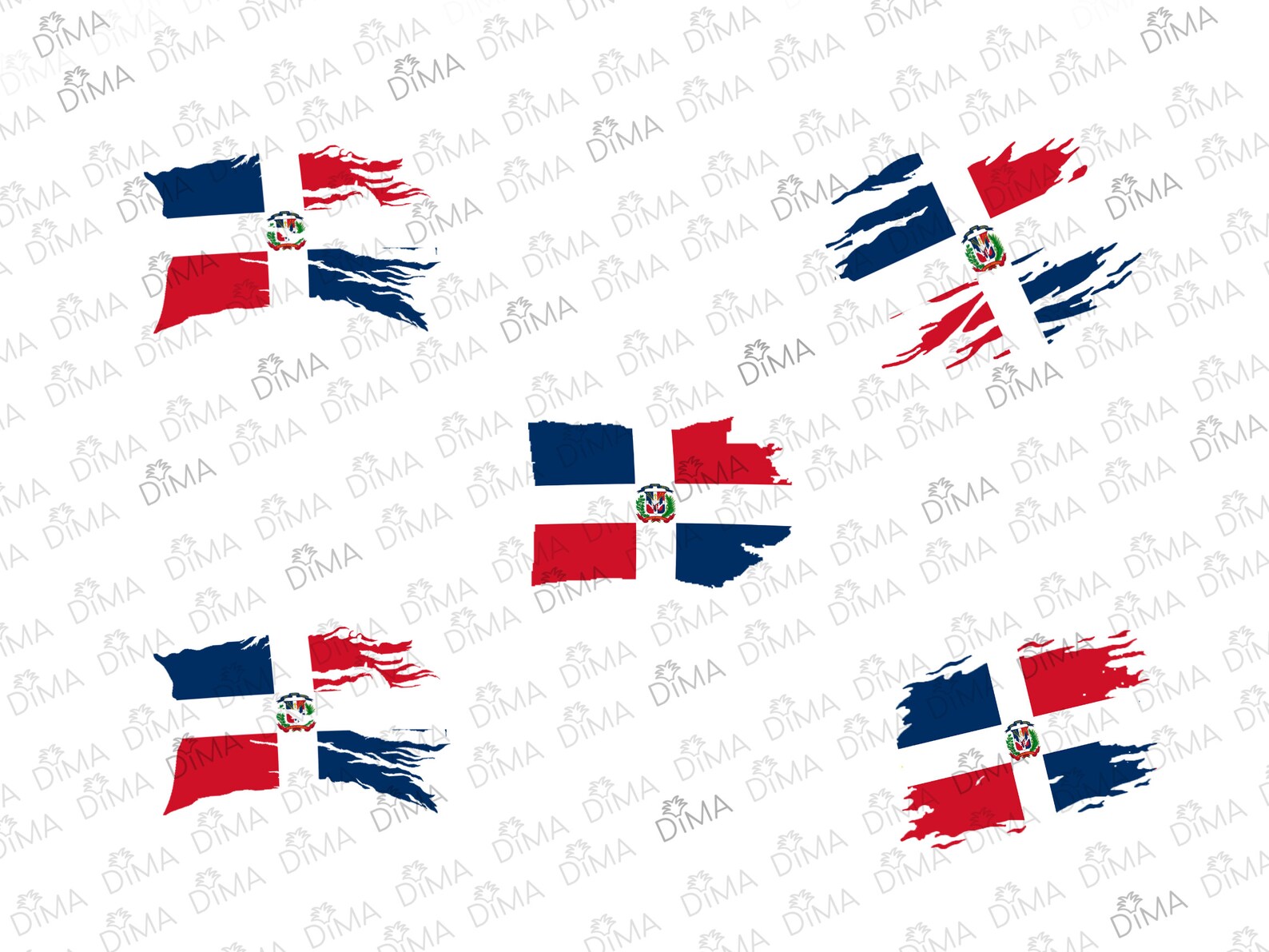 Broken Dominican Republic Flag Bundle (5), Coat of Arms of the ...