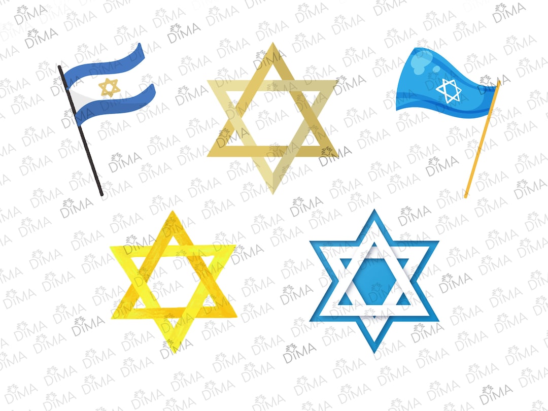 Israel Flag Bundle: Star of David, Magen David (SVG PNG DXF) - Etsy