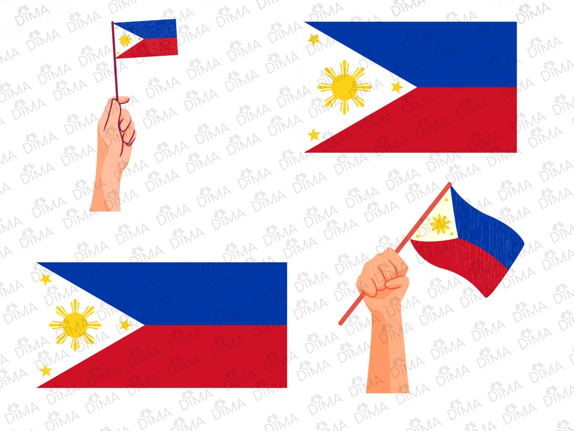 Philippines Flag Holding Bundle (8), Philippines National Country ...
