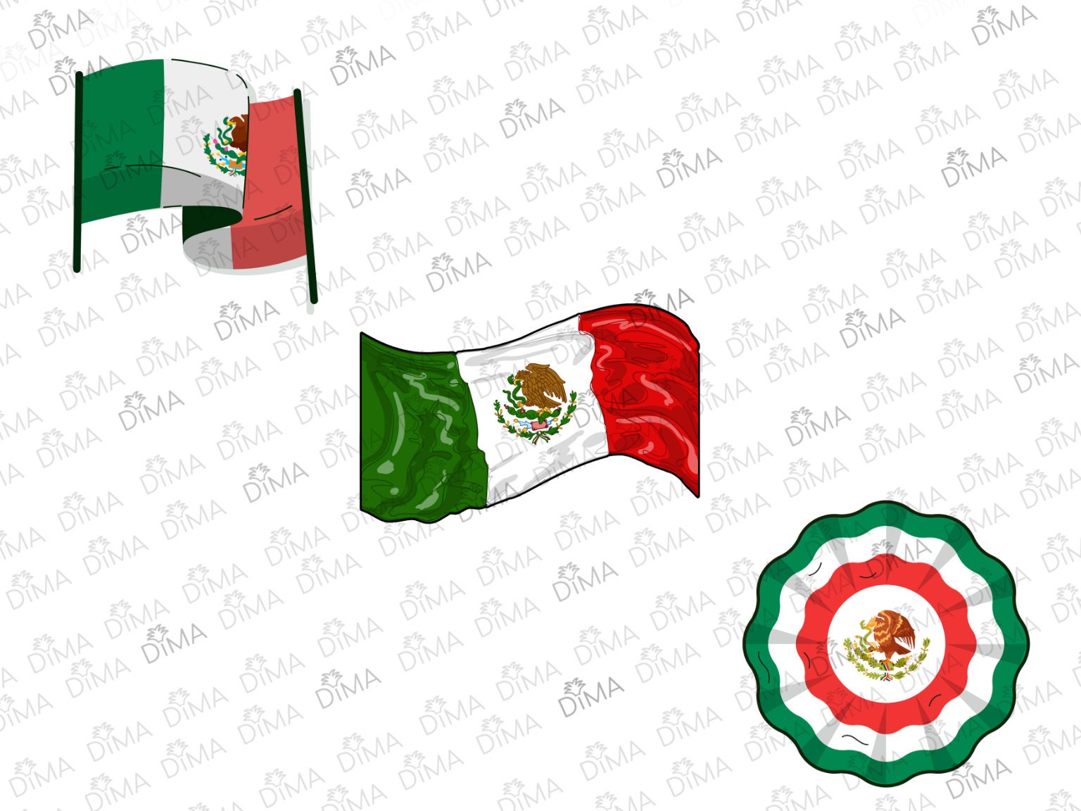 Mexico Flag Bundle: National Banner, SVG DXF PNG (digital Download) - Etsy