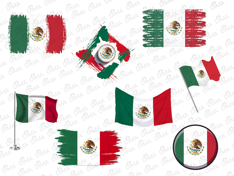 Mexico Flag Bundle: National Banner, SVG DXF PNG (digital Download) - Etsy