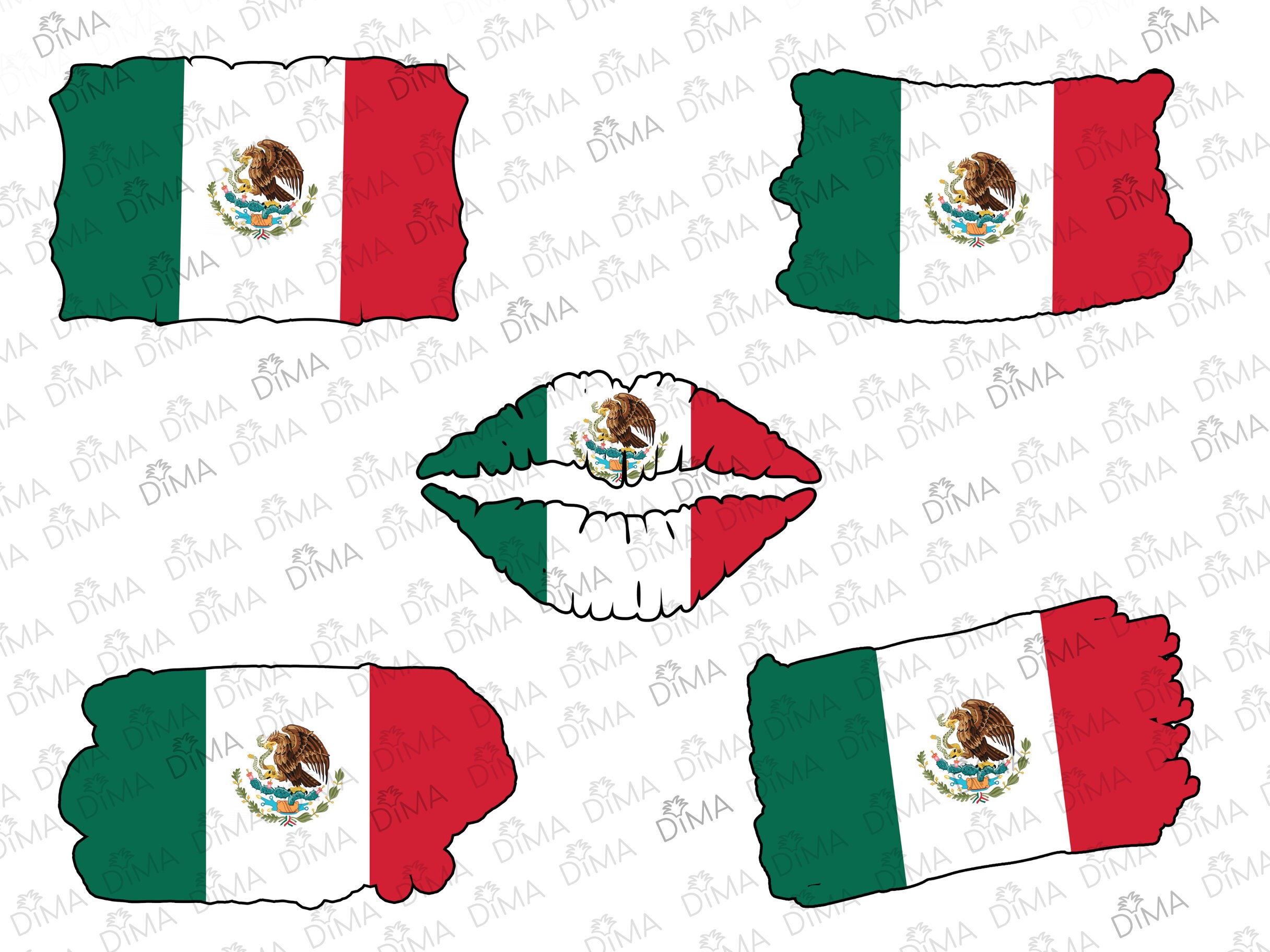 Mexico Flag Bundle: National Banner, SVG DXF PNG (digital Download) - Etsy