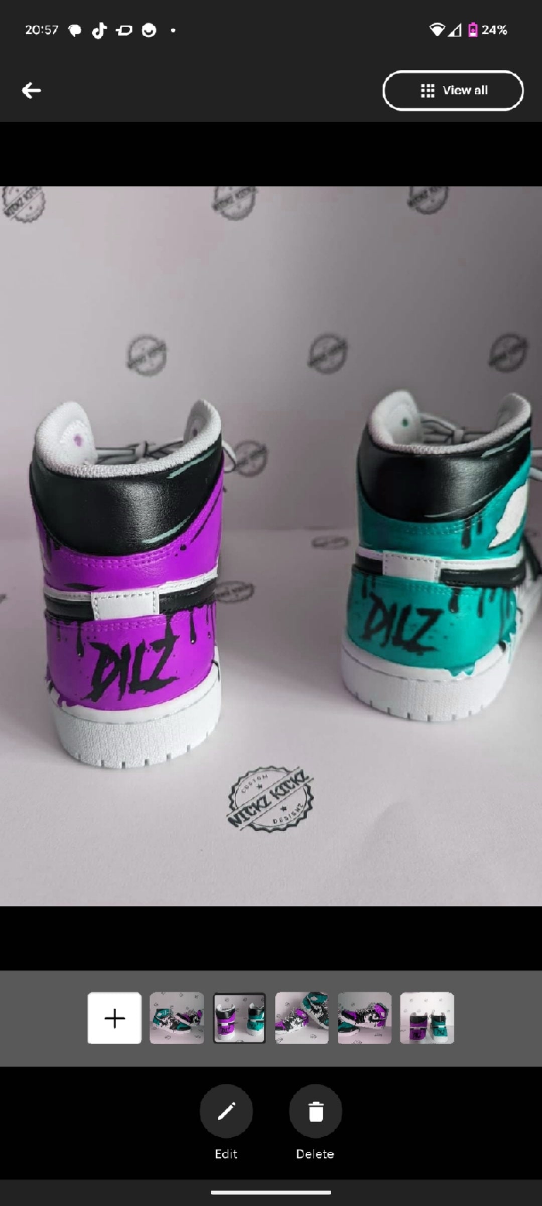 Custom Jordan 1 Zombie Drip Magenta and Turquoise - Etsy UK