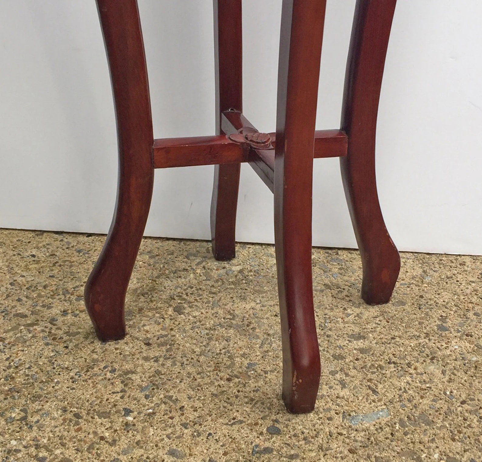 Elegant Hand-carved Vintage Wood Stand With Inset Marble Top. - Etsy