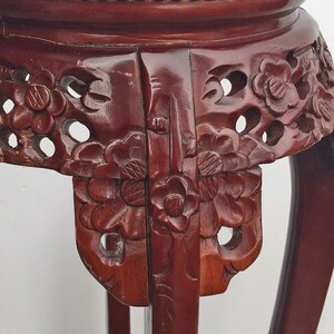 Elegant Hand-carved Vintage Wood Stand With Inset Marble Top. - Etsy