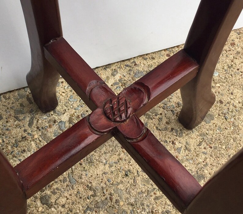 Elegant Hand-carved Vintage Wood Stand With Inset Marble Top. - Etsy