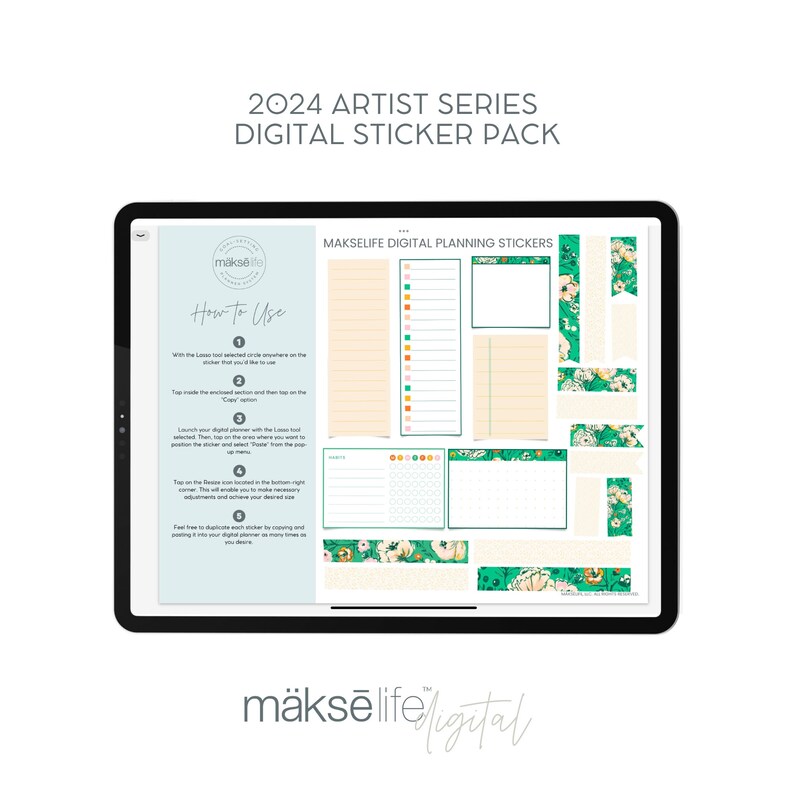 Makselife Digital Functional Sticker Book Bundle (goodnotes Compatible ...
