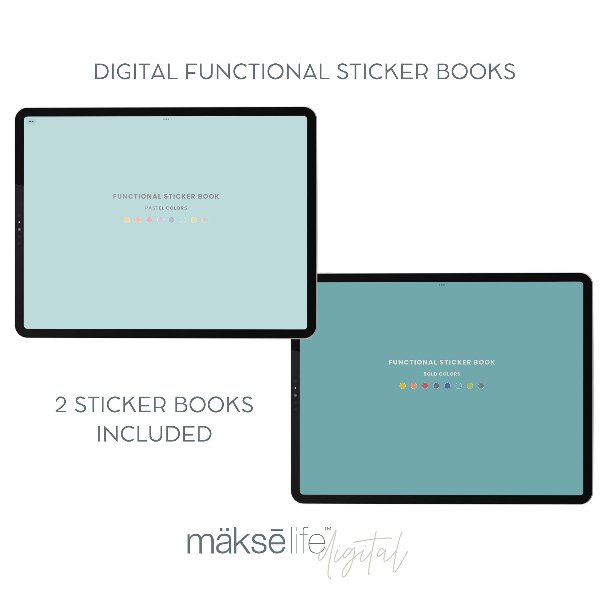 Mäksēlife Digital Functional Sticker Book Bundle (goodnotes Compatible ...